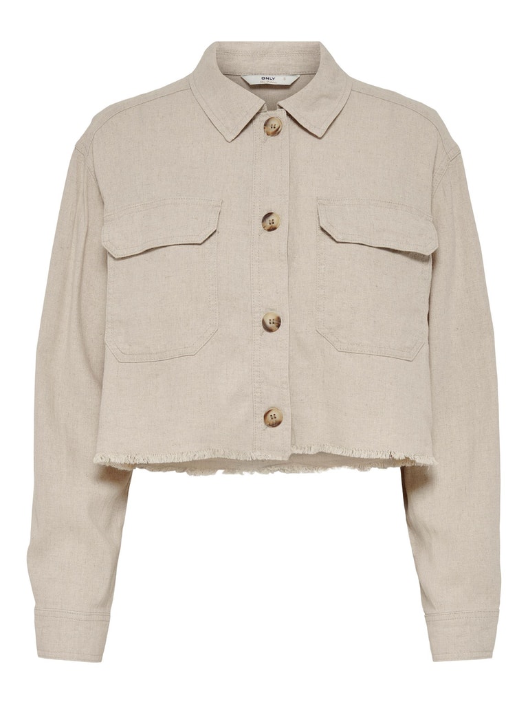 ONLY Cropped Indoor-Overshirt aus Leinenmischung - Mode Wendeln Shop