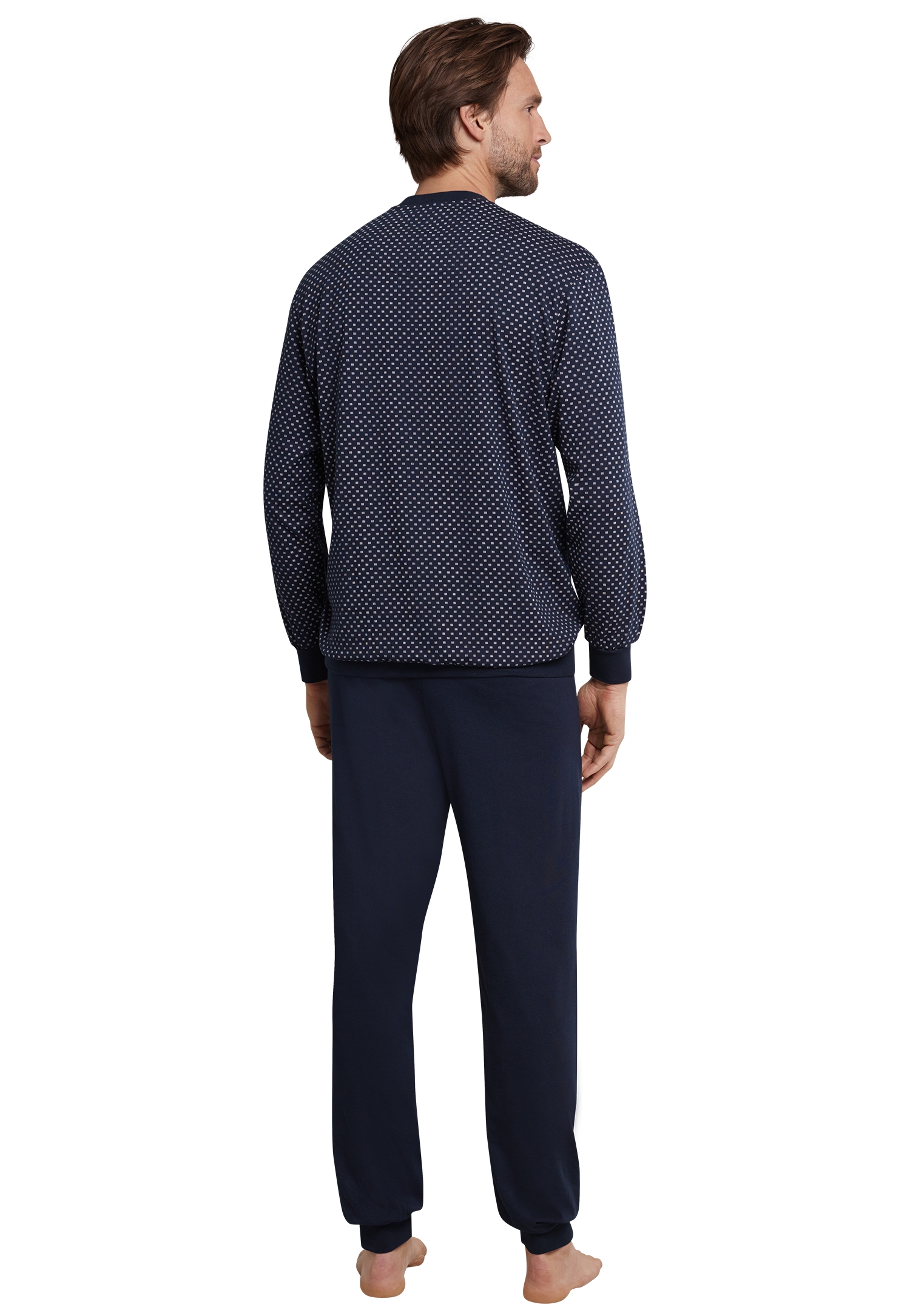SCHIESSER Men Schlafanzug lang mit Rundhals und Bündchen - Mode Wendeln ...