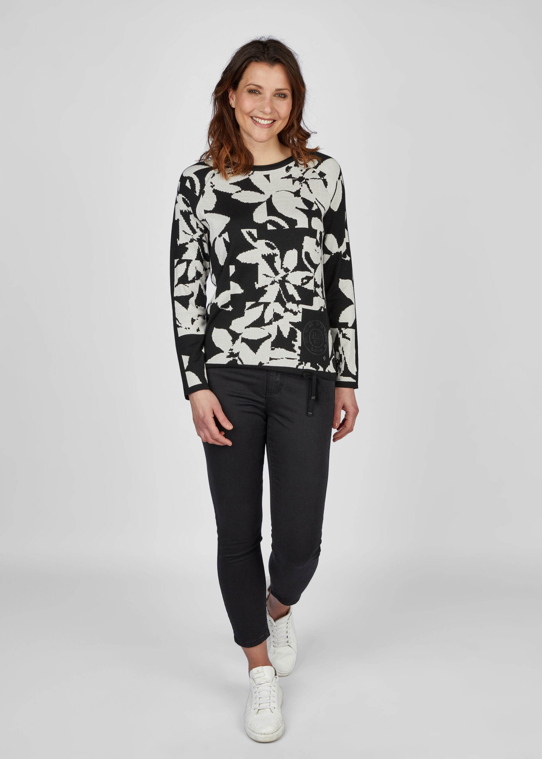 RABE Pullover mit floralem Muster - Mode Wendeln Shop