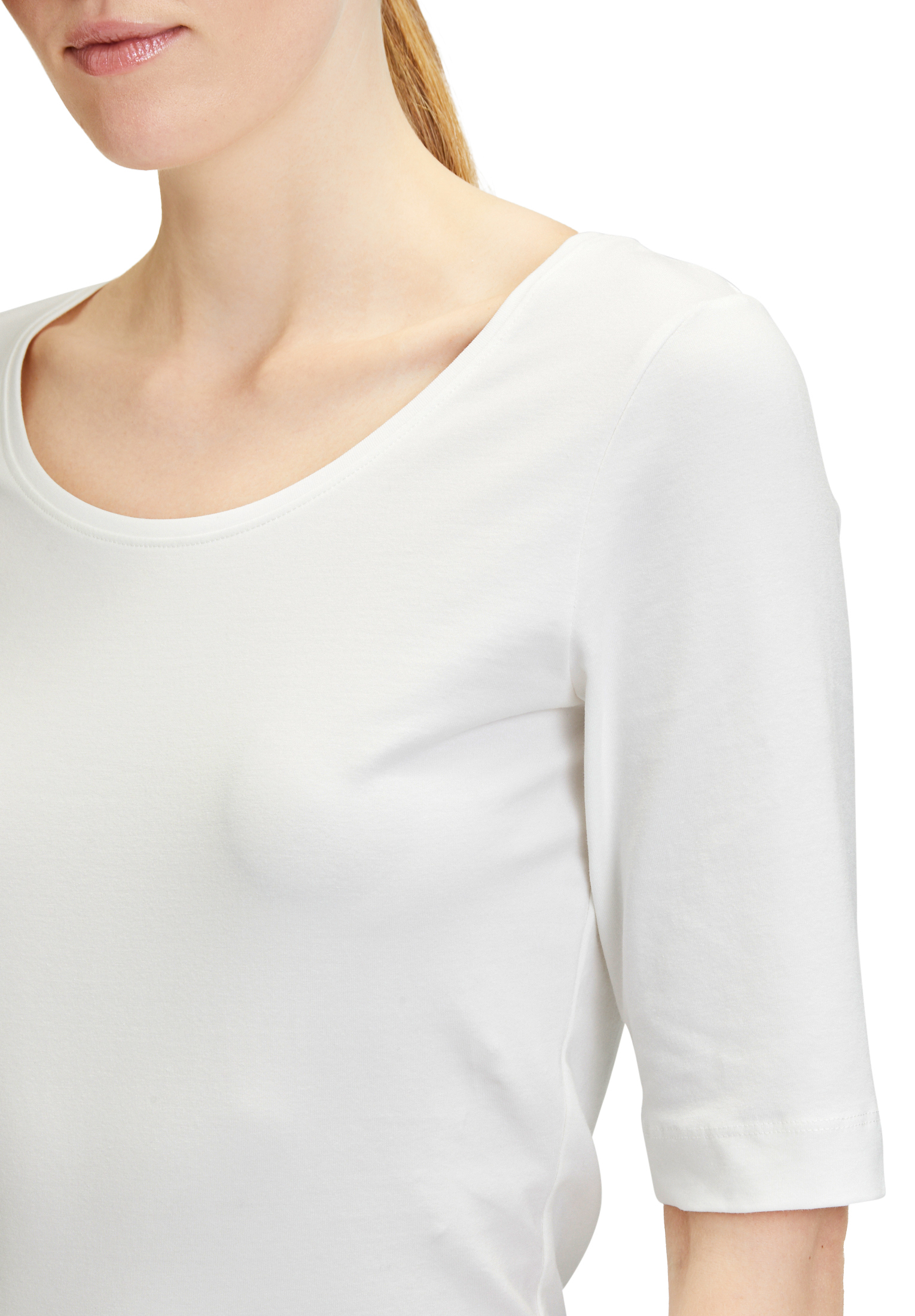 CARTOON Damen Basic Shirt in Weiß und Blau - Mode Wendeln Shop